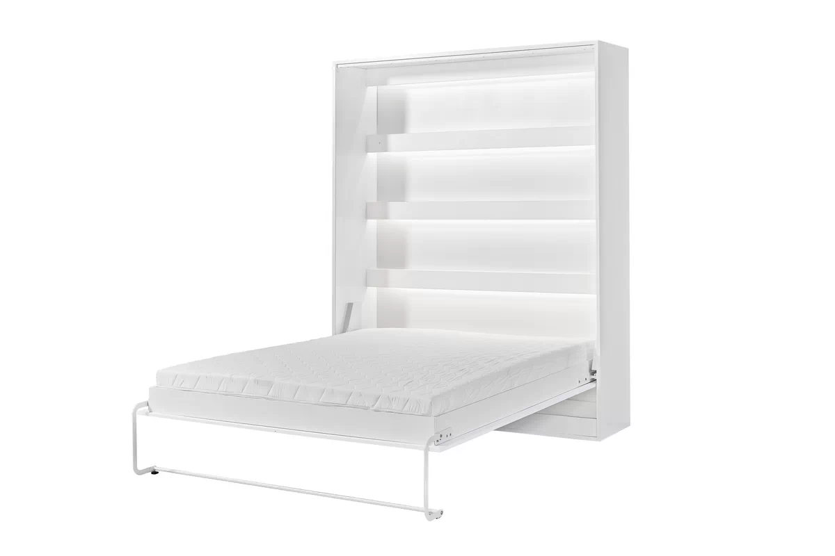 Pat rabatabil vertical Lomaro 160x200 - alb / mâner alb | Mobilier Bogart