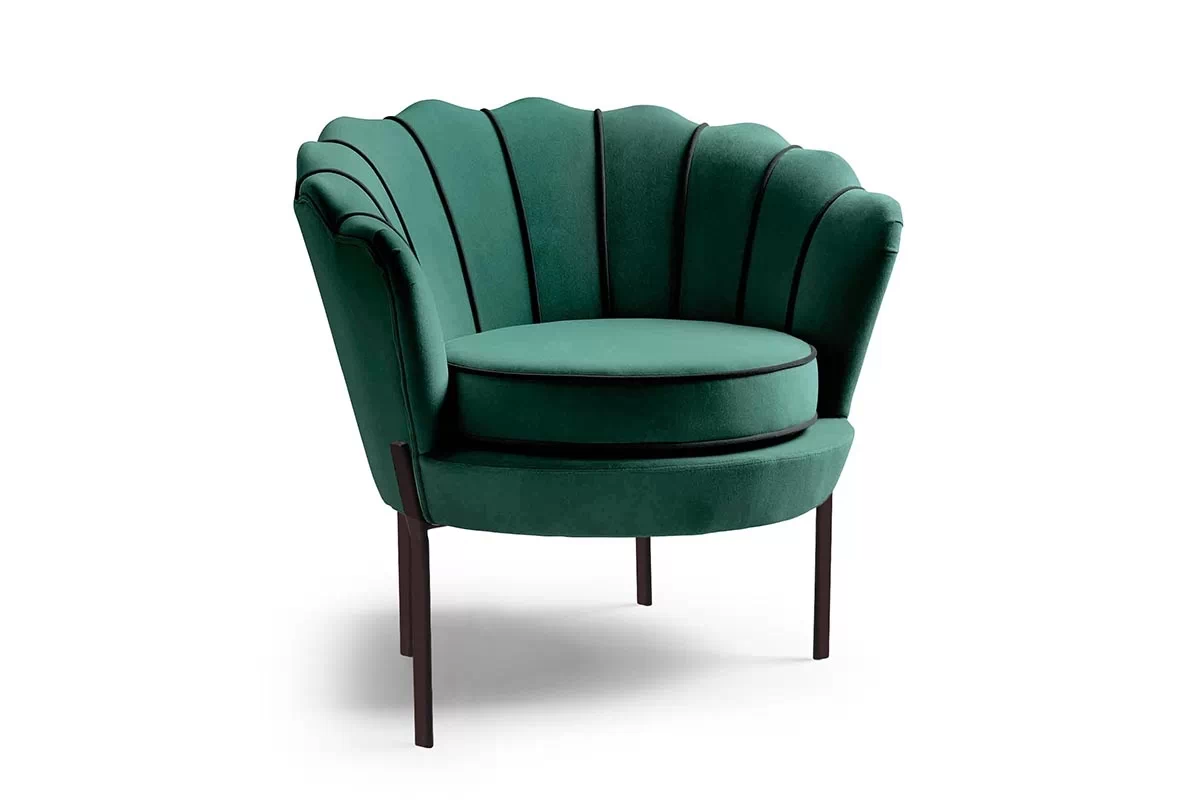 Fotoliu tapițat ANGELO - Verde închis/ negru - Halmar | Mobilier Bogart