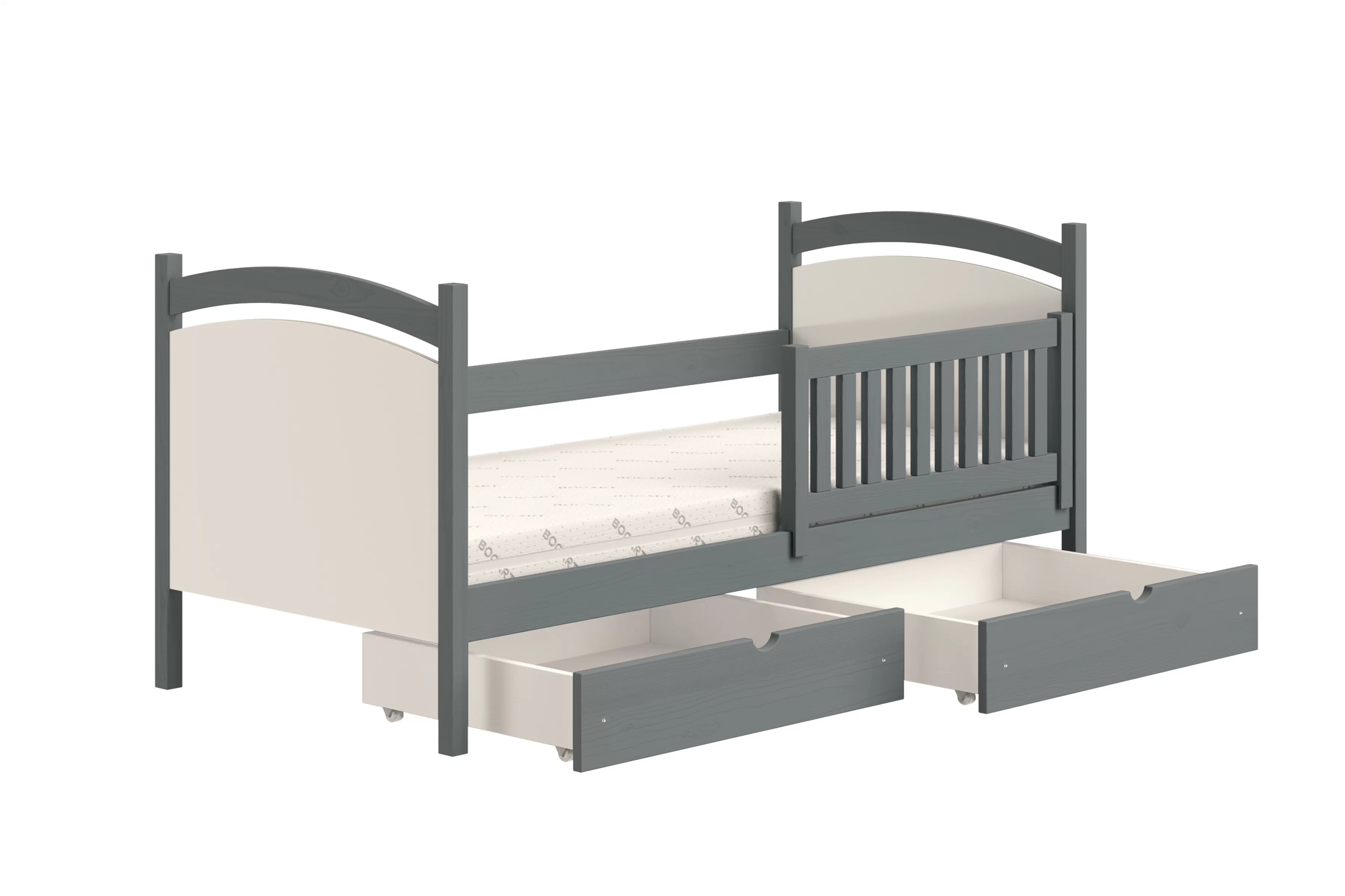 Pat copii cu tablă de scris Amely - culoare grafit 90x200 | Mobilier Bogart