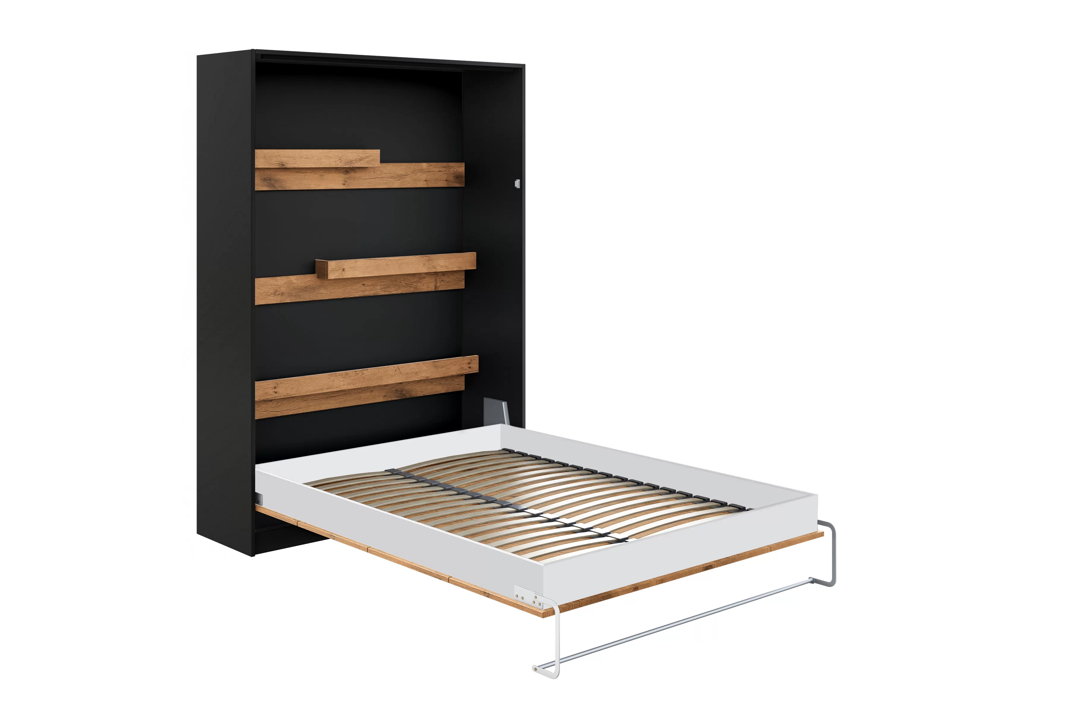 Pat rabatabil vertical Modern 160x200 - negru / stejar Lancelot ...